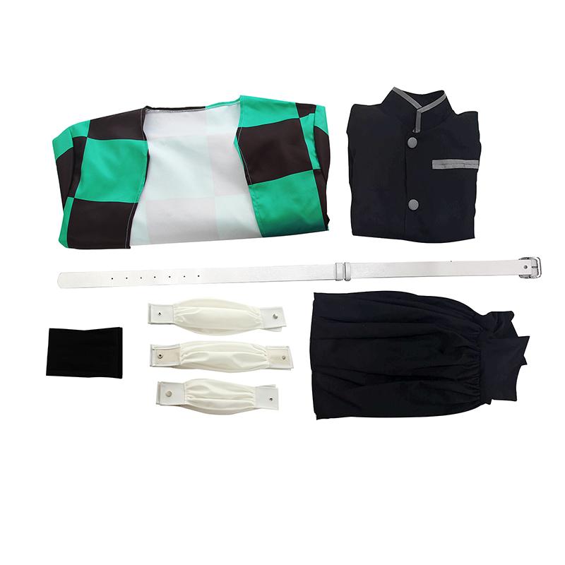 Rolecosplay Green Checked Pattern Haori Japanese Anime Warrior Cosplay