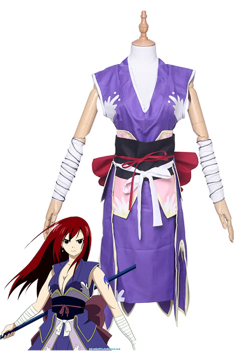 Fairy Tail Erza Scarlet Forever Empress Armor Kimono Anime Cosplay Cos ...