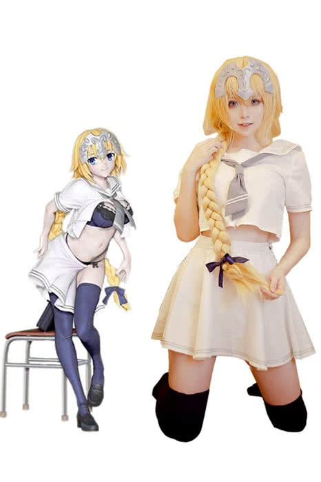 Buy Fate/Grand Order Fate Go Jeanne d'Arc White Uniform Cosplay ...